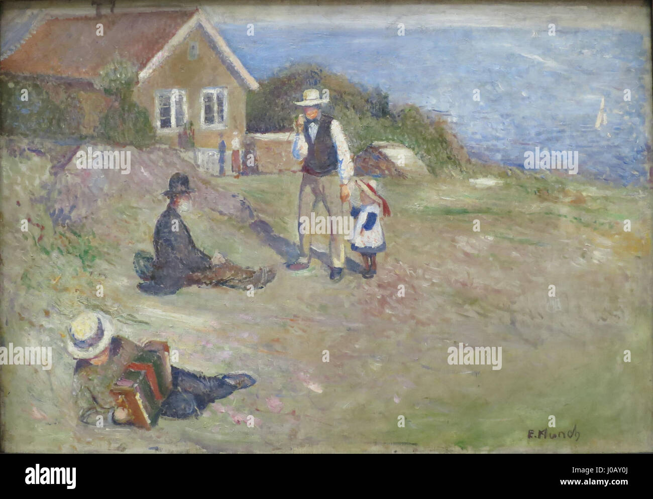 'Sunday in Åsgårdstrand' by Edvard Munch captures a serene yet ...