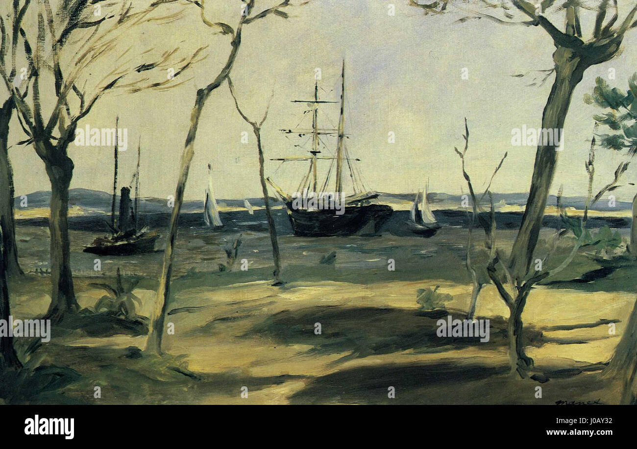 Édouard Manet’s 'Le bassin d'Arcachon' depicts a serene scene of the ...
