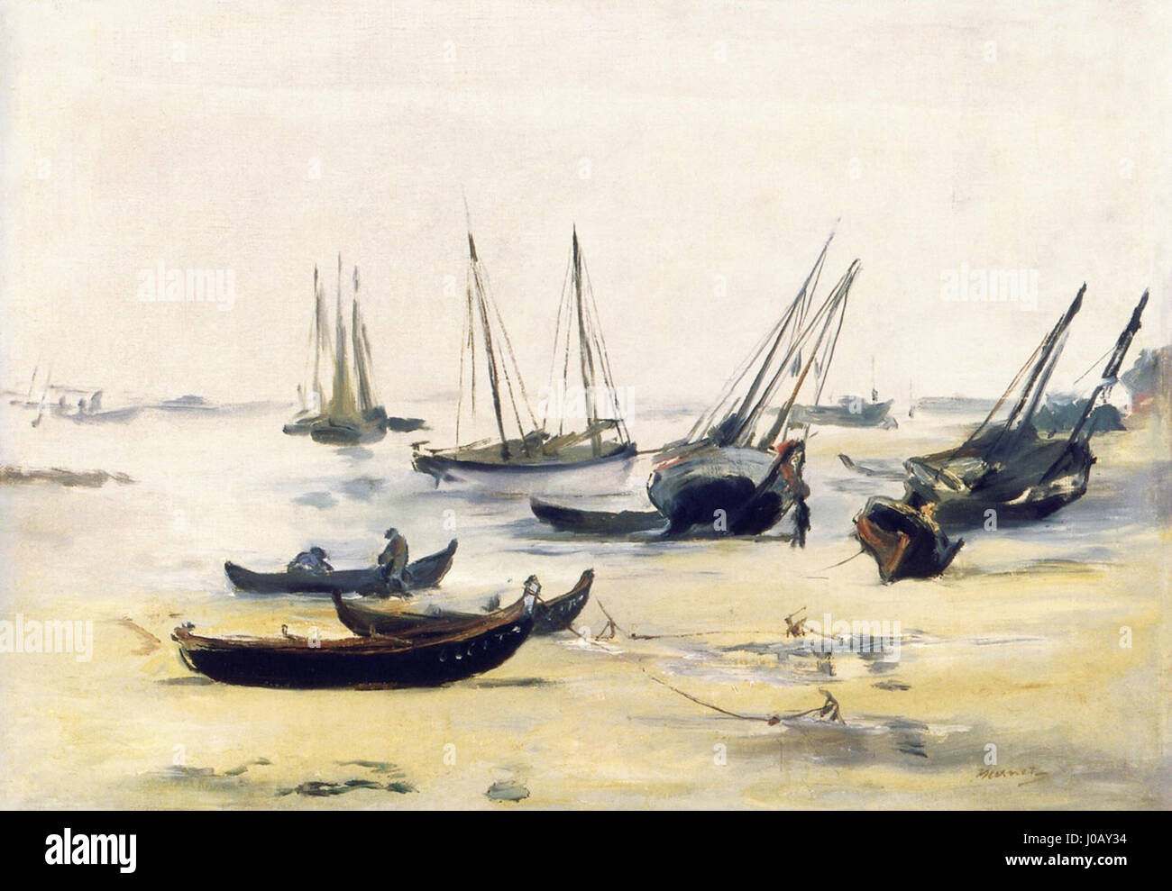 Édouard Manet's 'Plage... Marée Basse' depicts a coastal scene with a ...