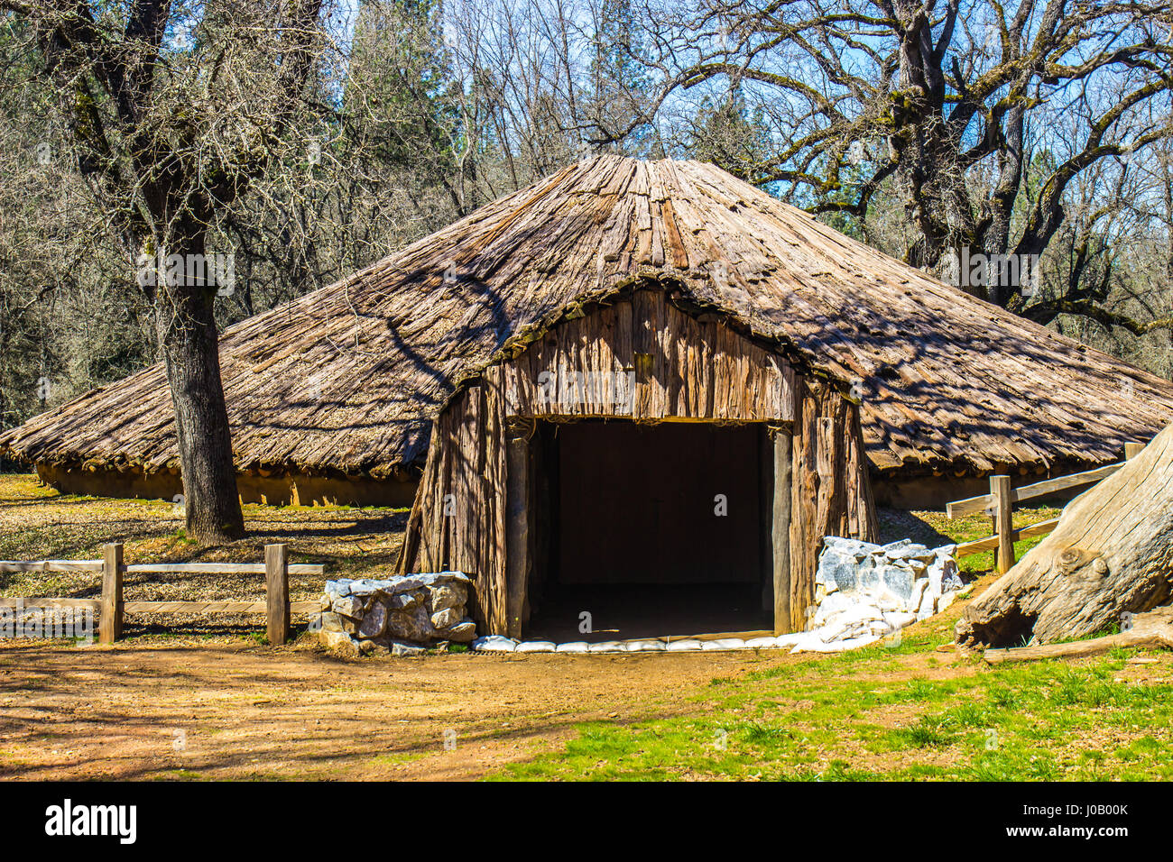 Entrance To American Indian Roundhouse Stock Photo - Alamy