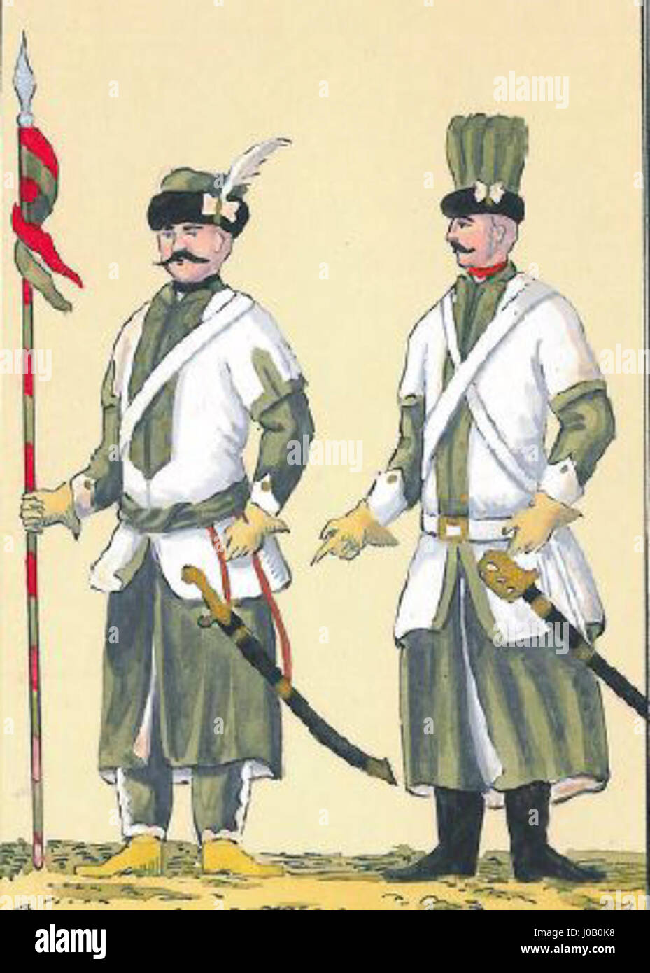 This artwork depicts the 60th Ulan and postal regiment of the 4th Ulan ...