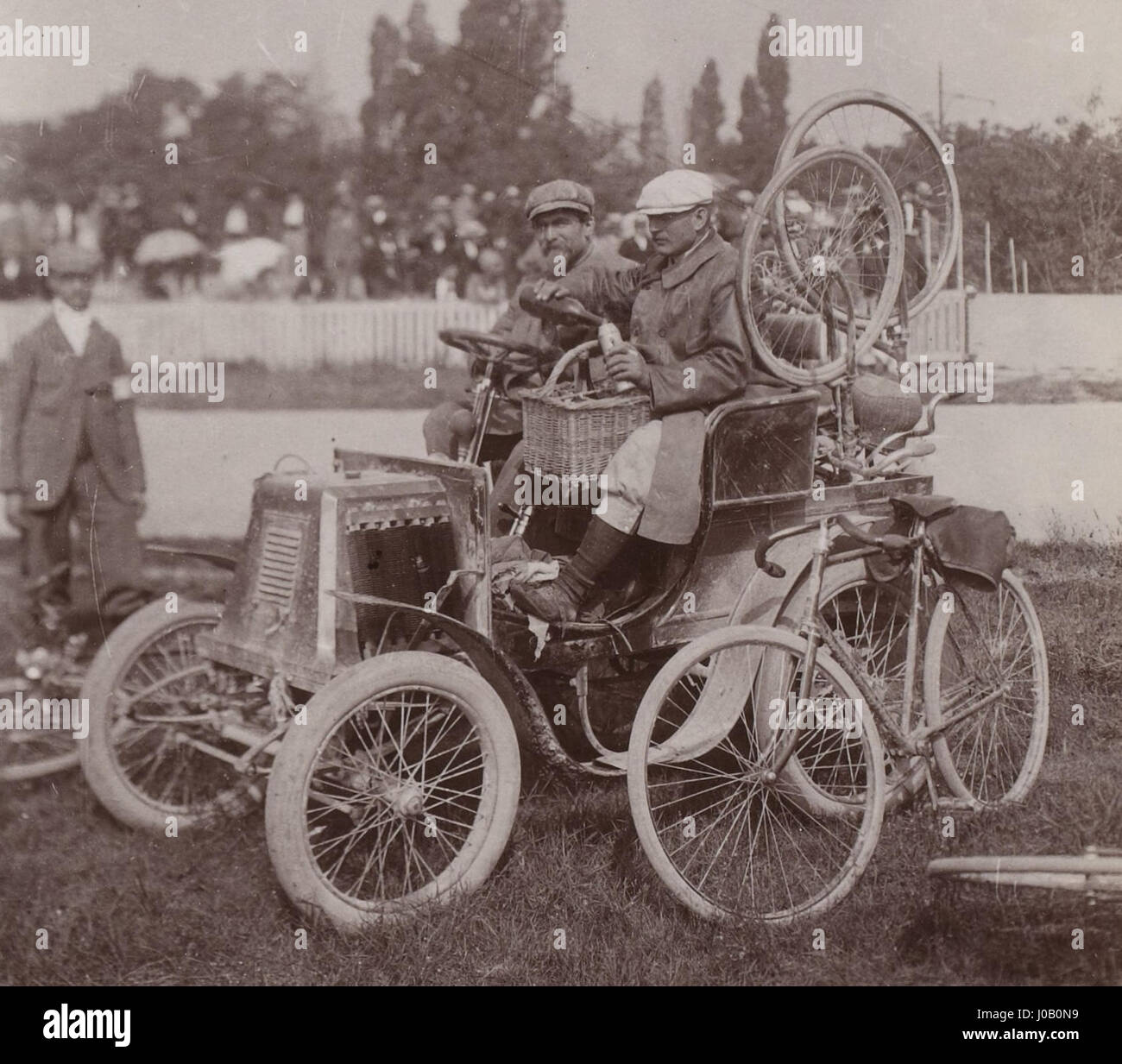 This image captures the automobile of Garin, driven by Oury, during the ...