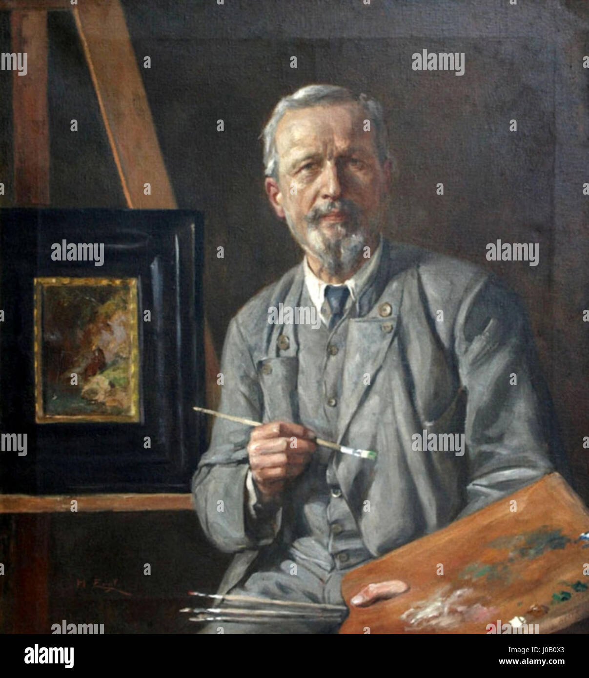 Hugo Engl's *Selbstporträt* (Self-Portrait) captures the artist’s image ...