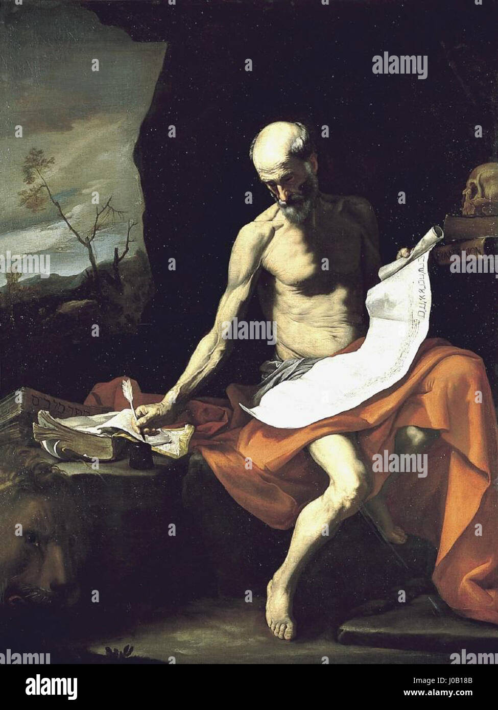 'San Jerónimo escribiendo en el desierto' is a painting depicting Saint ...