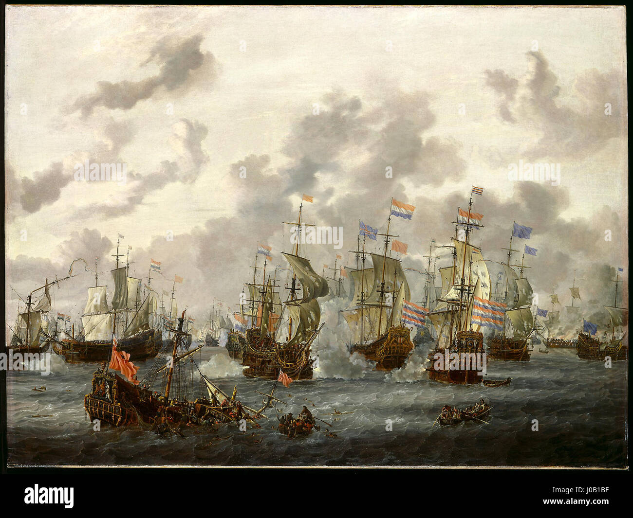 Abraham Storck’s 'The Four Days' Battle' depicts a dramatic naval ...