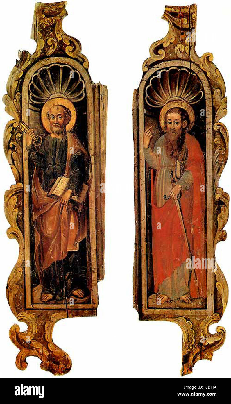 This artwork features portraits of Saints Simeon, Sebastian, George ...