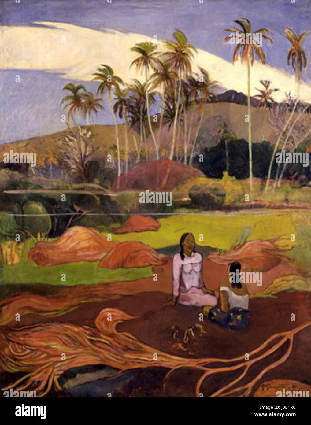 In 'Femmes près des palmiers,' Paul Gauguin depicts two women near palm ...