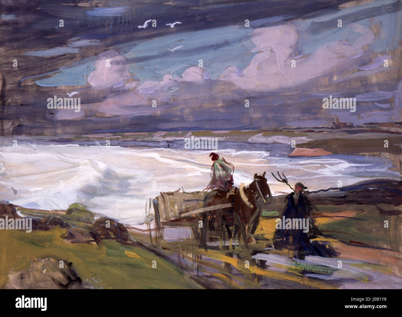 Lucien Simon's 1924 painting 'Le Ramassage du goémon' portrays ...