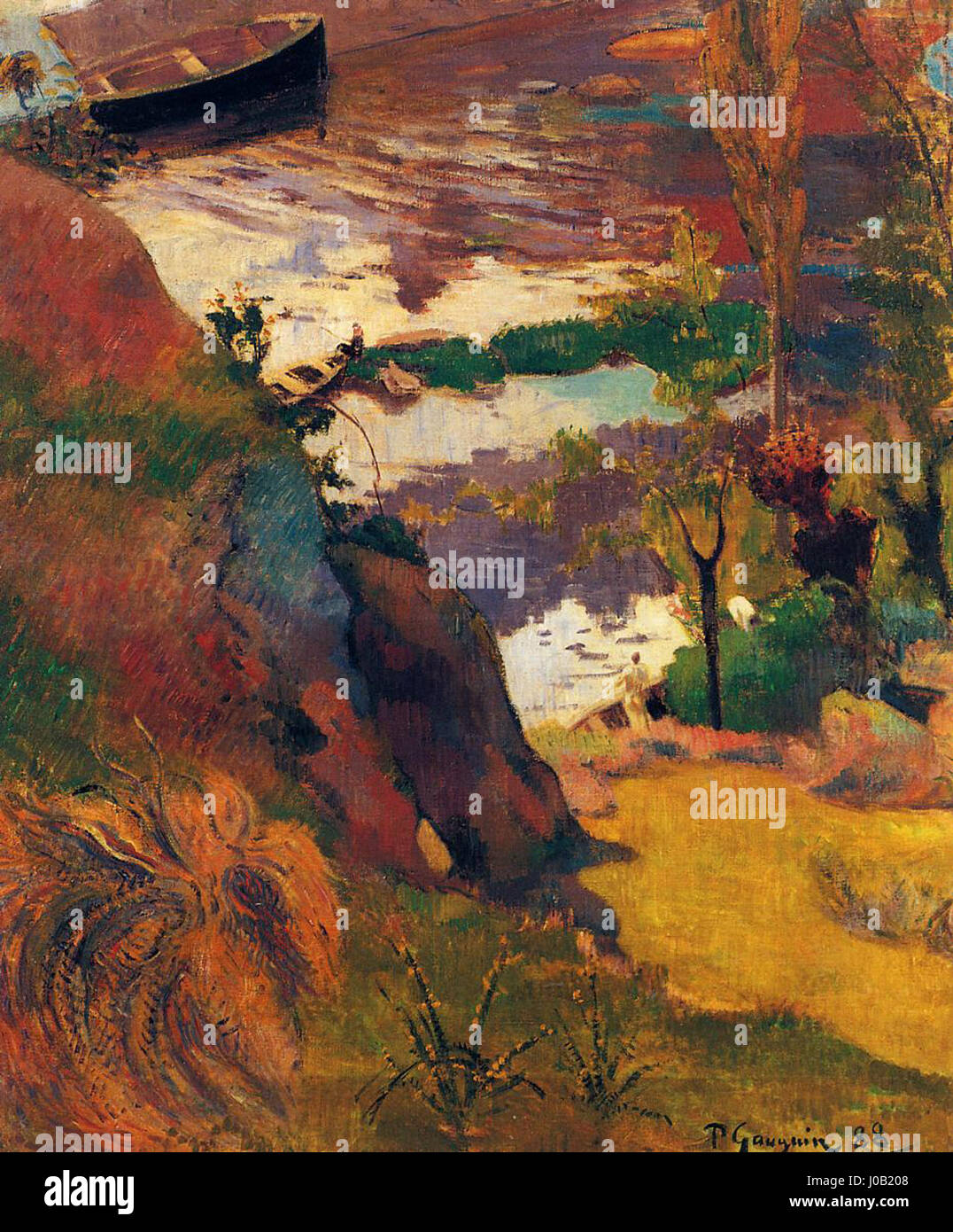 Paul Gauguin’s 1888 work 'Pêcheur et baigneurs sur l'Aven' depicts a ...