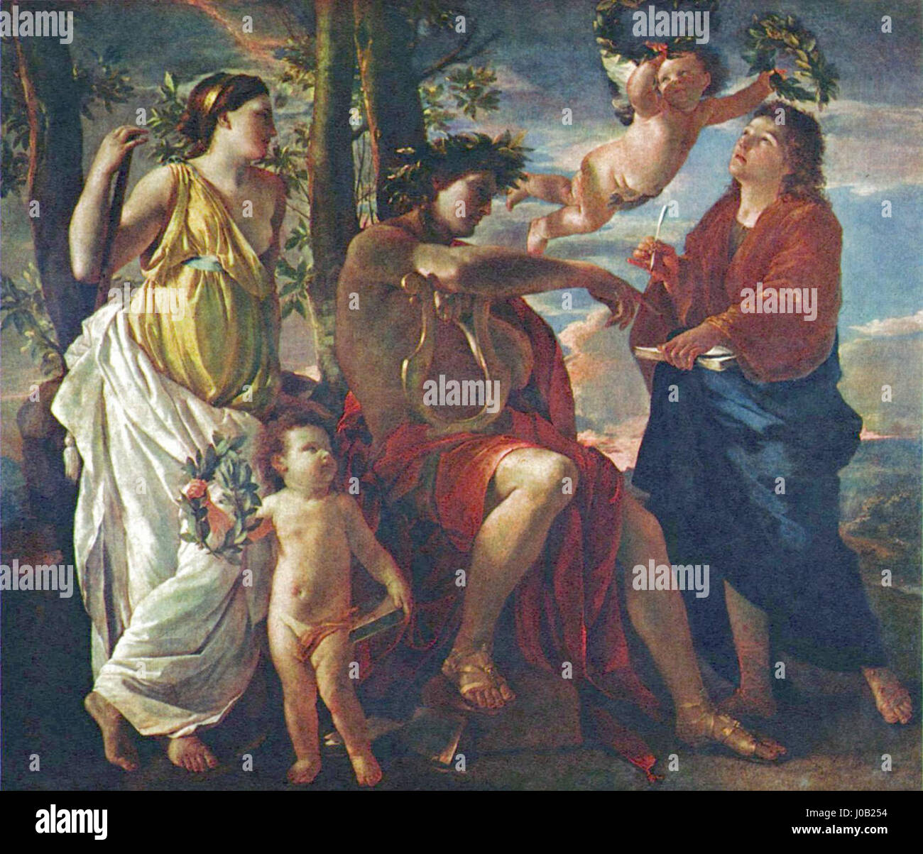 Nicolas Poussin's 'L'Inspiration du poète' (1629) is a classic example ...