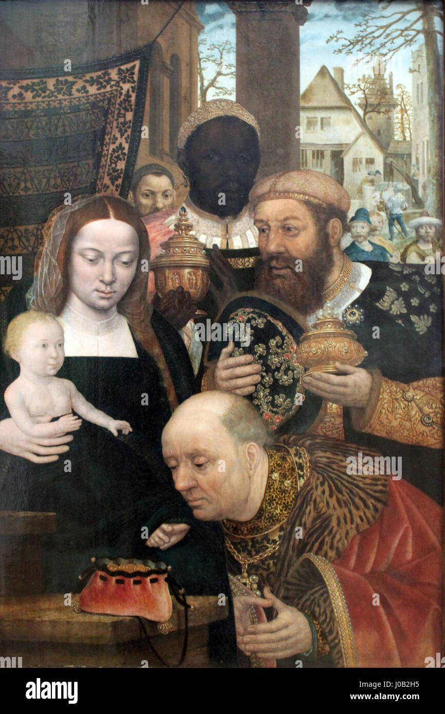 This 1520 Dutch painting 'Die Anbetung der Könige' (The Adoration of ...