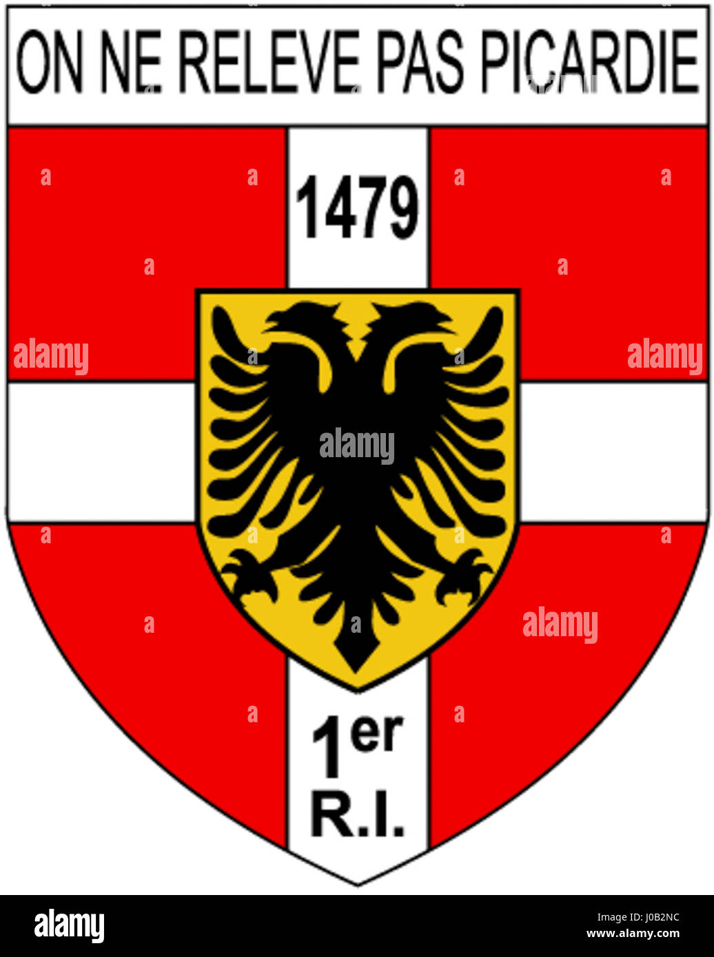The insignia of the 1st Infantry Regiment represents the French ...