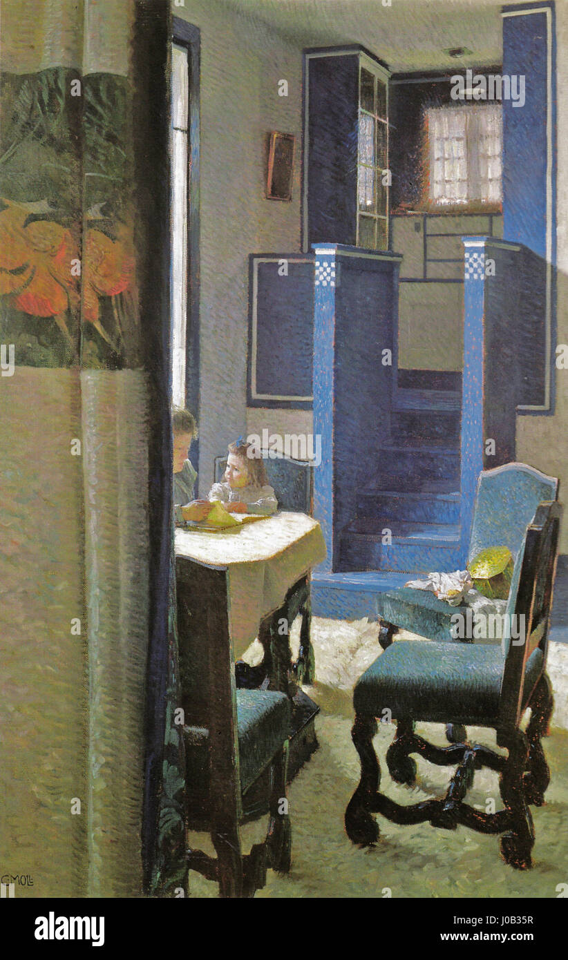 'Interieur ca.1903' is an interior scene painting by Dutch artist Moll ...