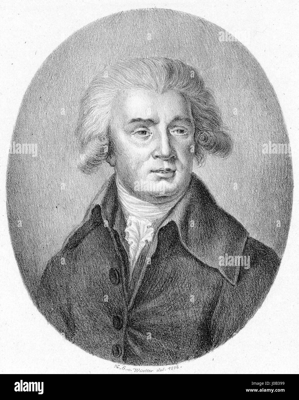 The lithograph 'Grétry by Winter' represents a portrait of the famous ...