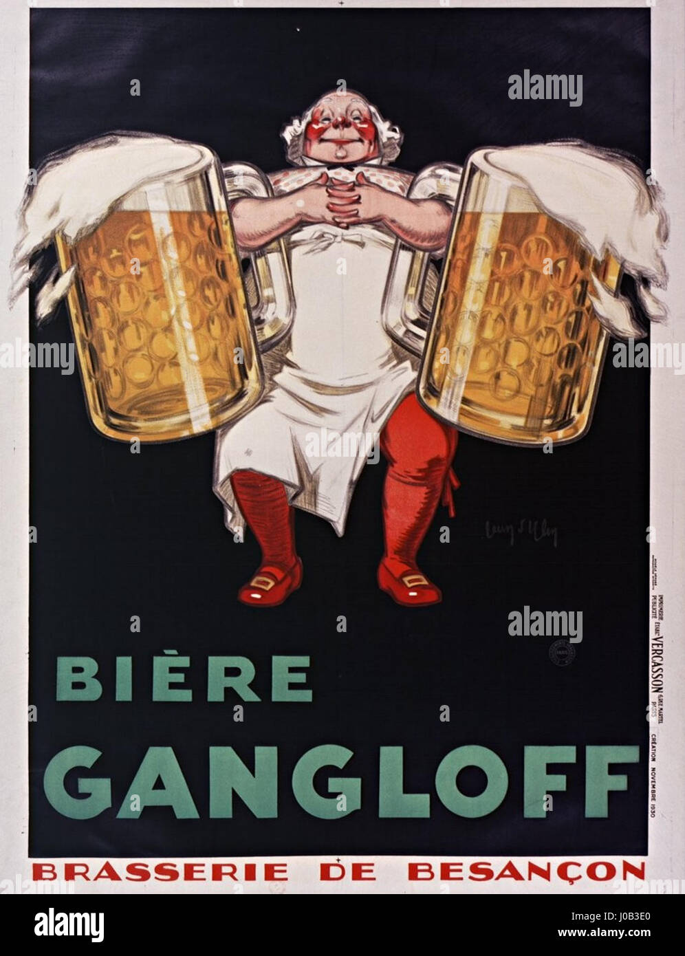 'Affiche Bière Gangloff Besançon' is a vintage poster advertising ...