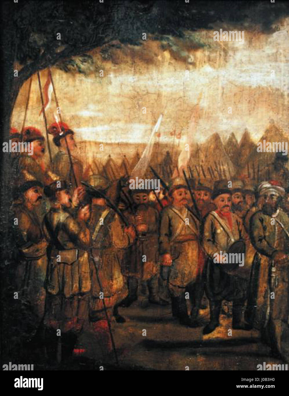 The painting 'Pochód wojska zaporoskiego' depicts a Cossack military ...