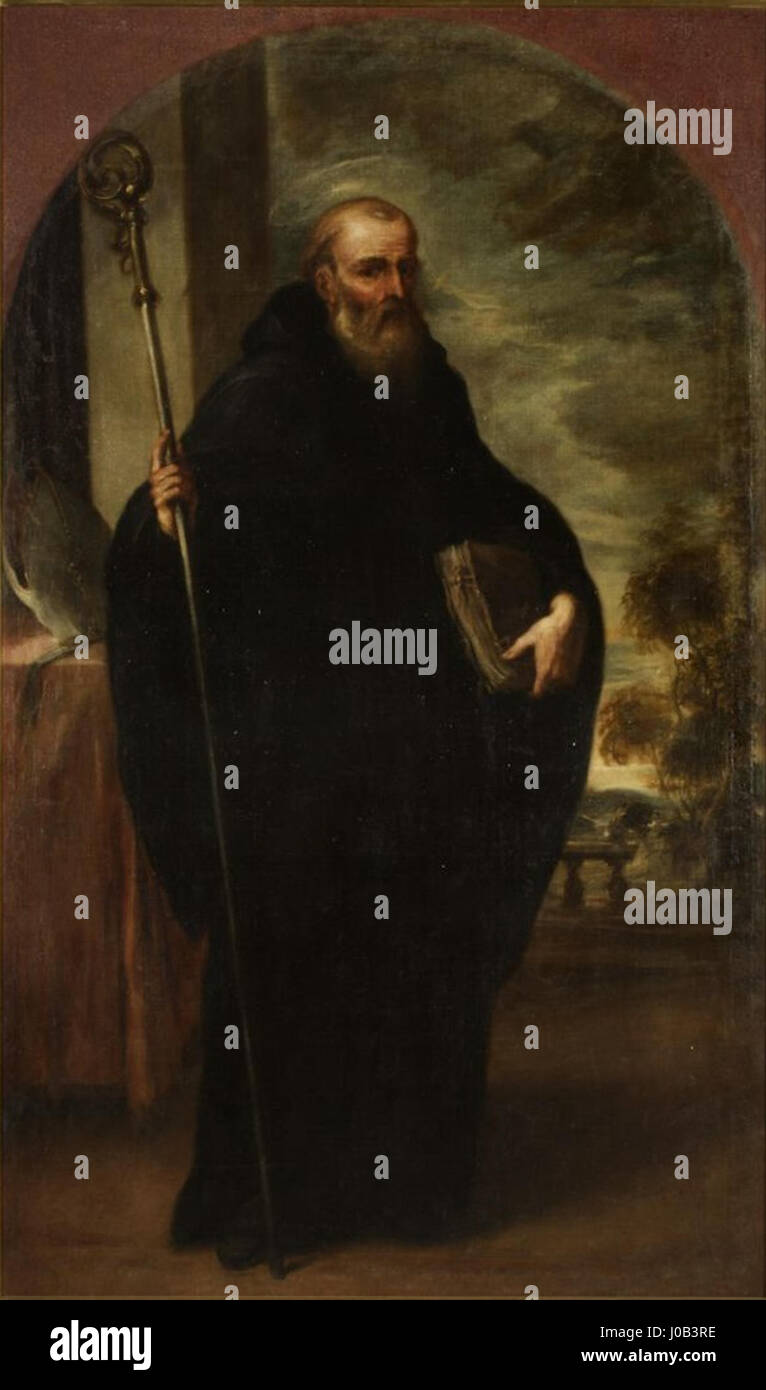A depiction of Saint Benedict of Nursia by Vicente Berdus, housed in ...