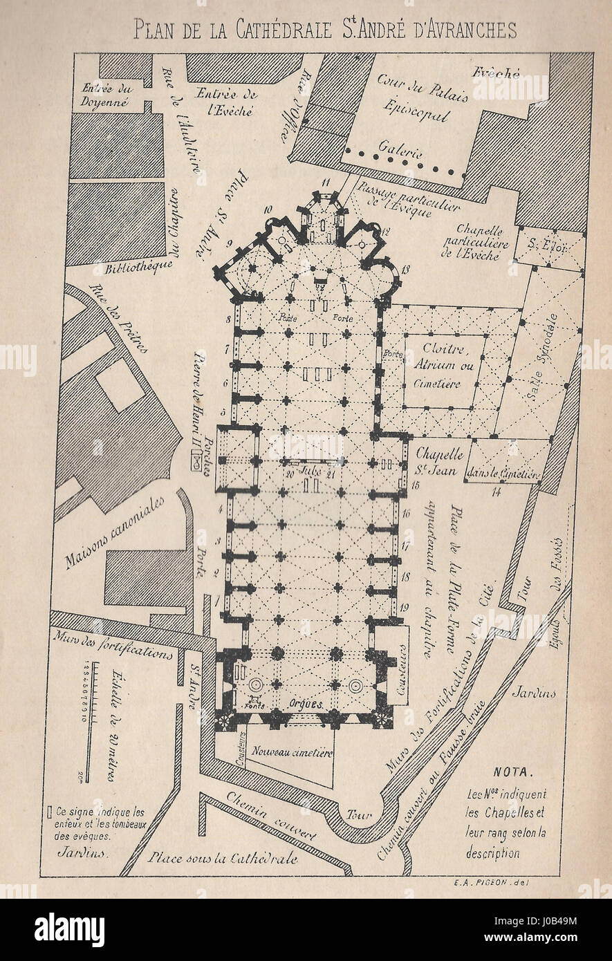The ‘Plan de la cathédrale d'Avranches’ is a detailed architectural ...