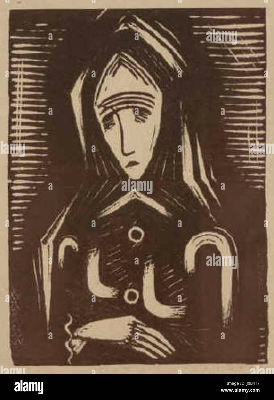 Josef Capek's painting 'Vdova' (The Widow), created in 1916, captures ...