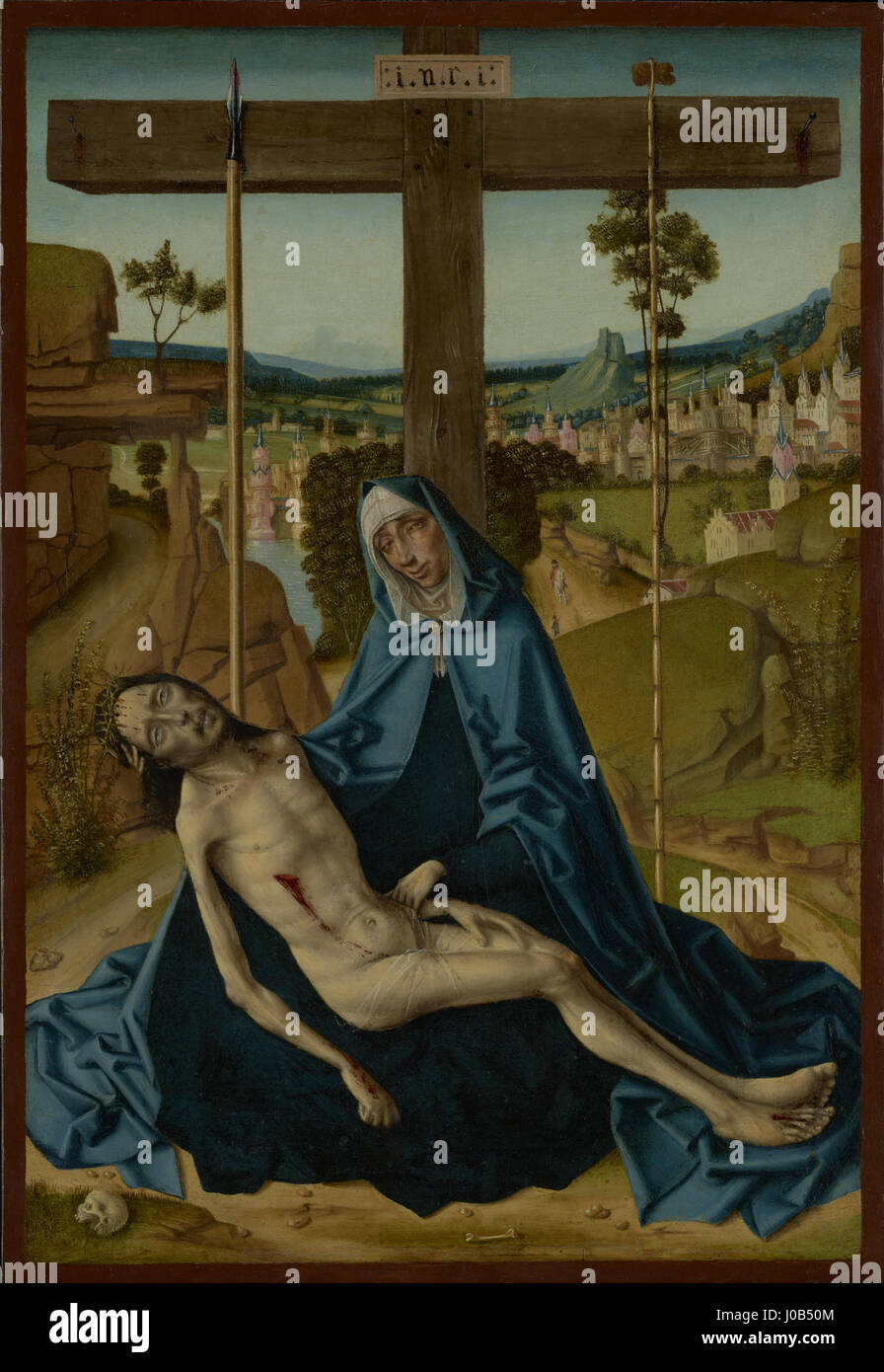 'Pietà' by the Circle of Fernando Gallego is a religious painting from the late 15th century ...