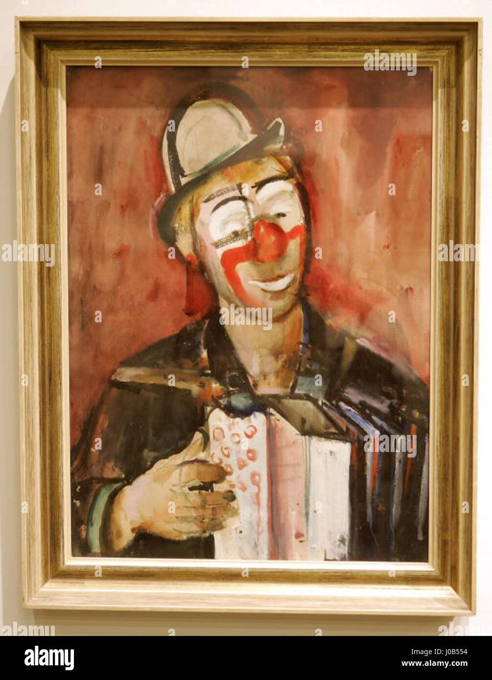 Joseph Kutter’s 1936 work 'Clown with Accordion' captures a vibrant ...