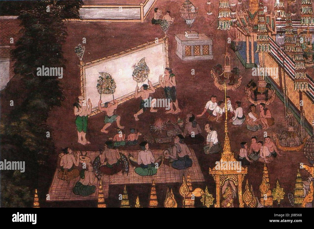 NangYaiThotsakan, a traditional Thai shadow puppet, depicts the ...