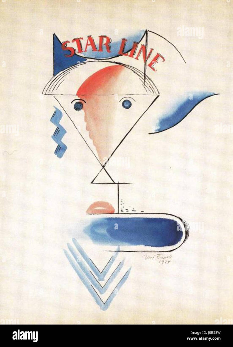 Josef Capek's 1914 piece, 'Hlava zeny Star Line,' features a symbolic ...