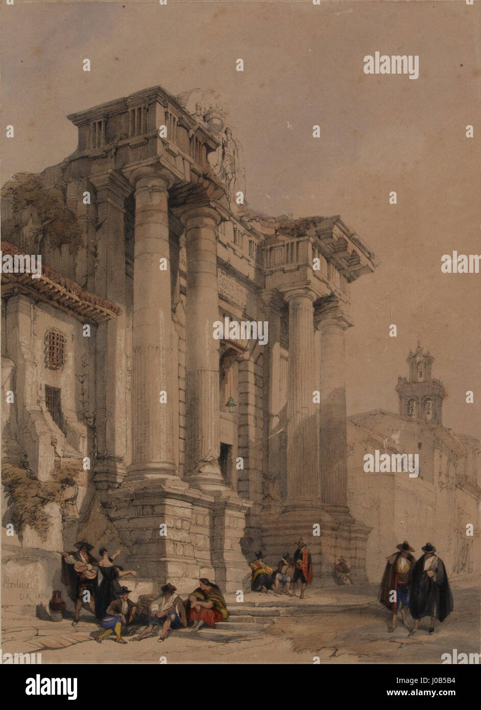 'Puerta del Puente' in Córdoba by David Roberts is a detailed 19th ...