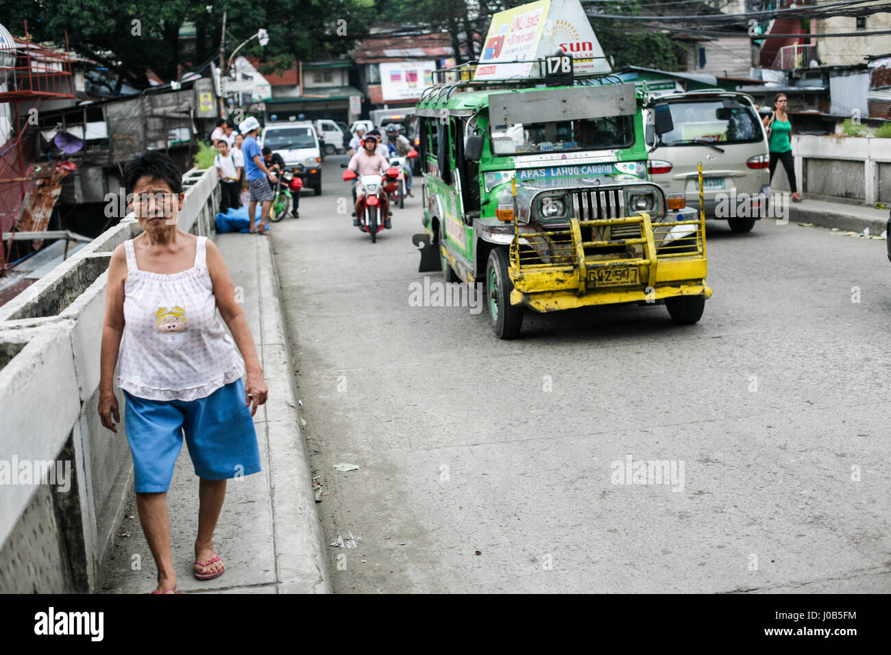 Cebu, Philippines - October 01, 2014. Everyday life of filipinos with ...