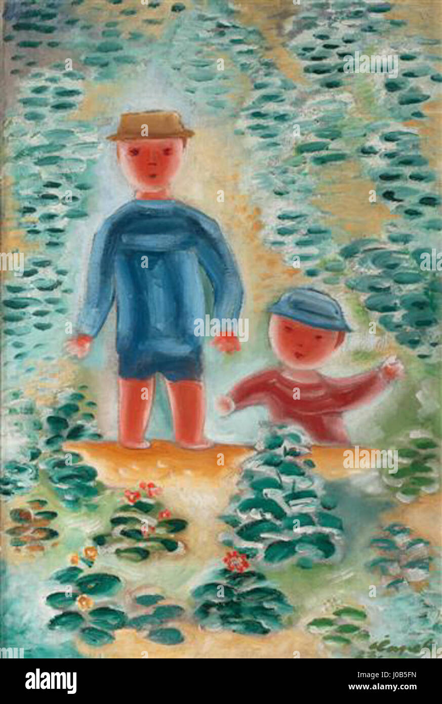 Josef Capek’s 'Dve deti' (Two Children) from 1923 presents a poignant ...