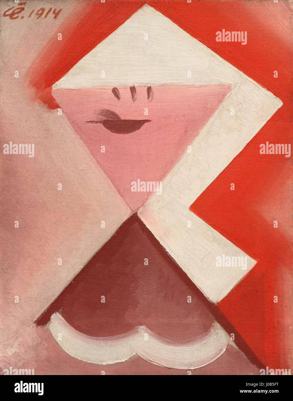 *Dávčí hlava* (The Cow Head) by Josef Capek, painted in 1914, portrays ...