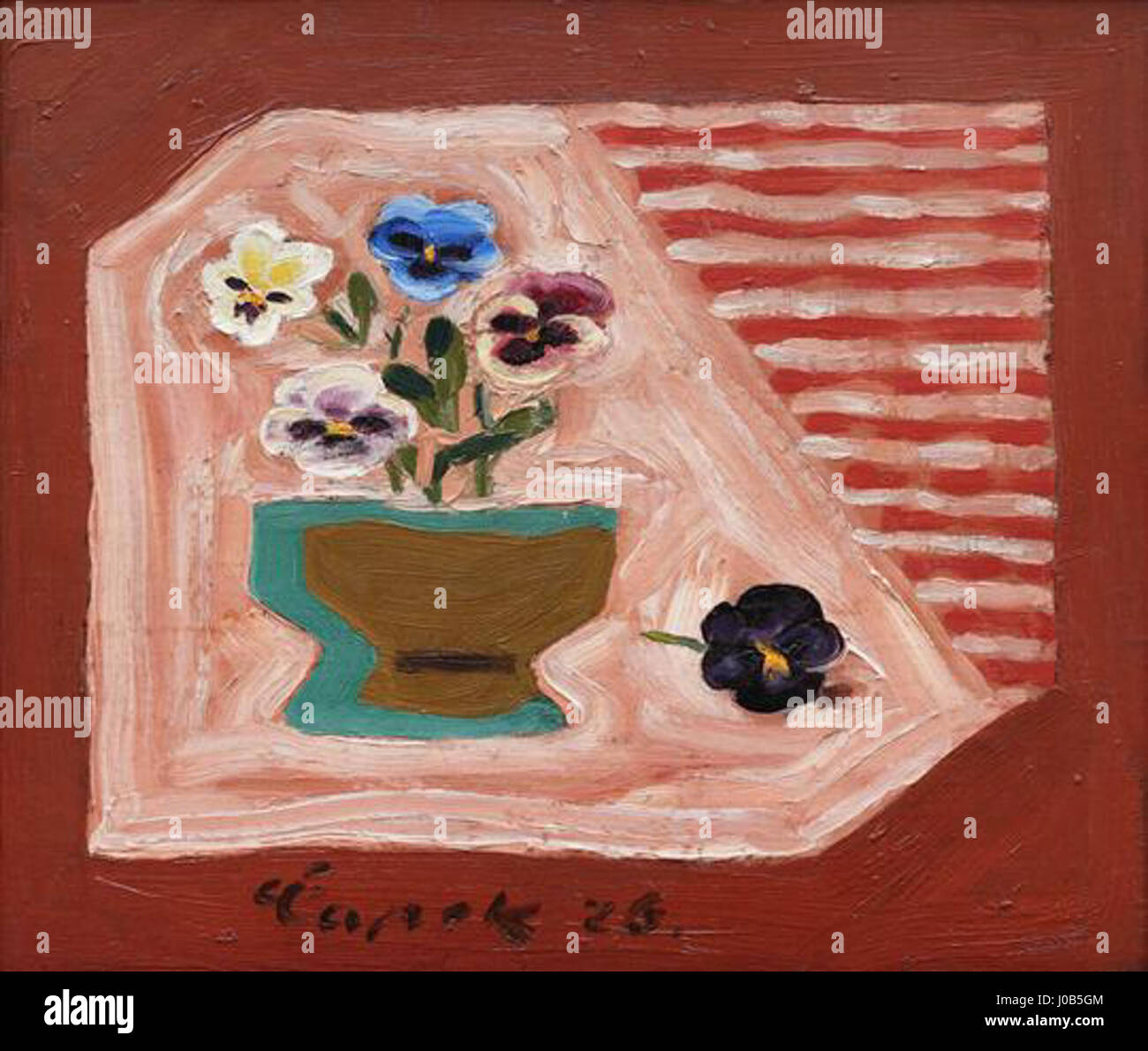 Josef Capek's painting 'Macesky I' from 1926 portrays an abstract style ...