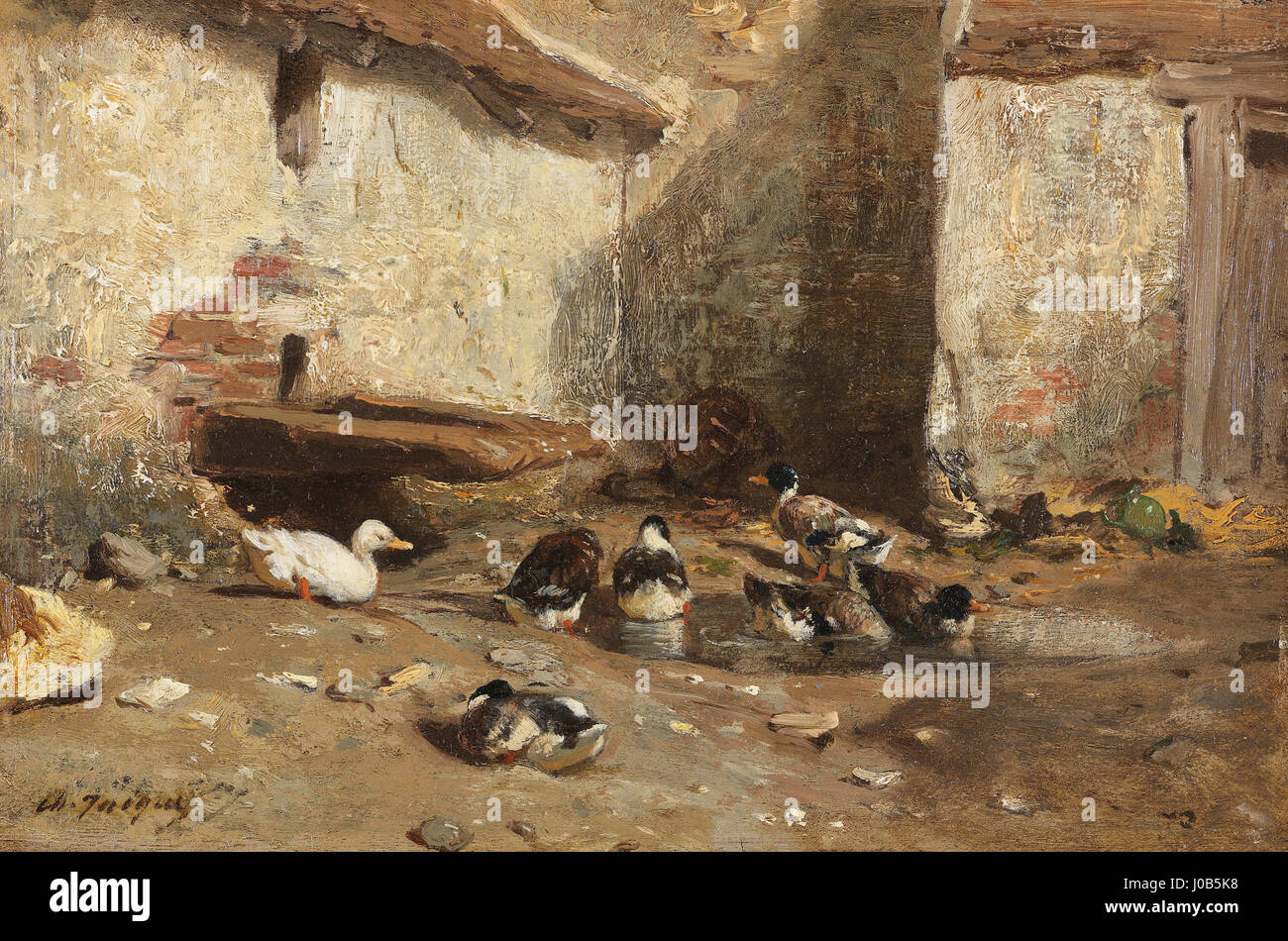 'Canards' by Charles-Émile Jacque captures ducks in a natural setting ...