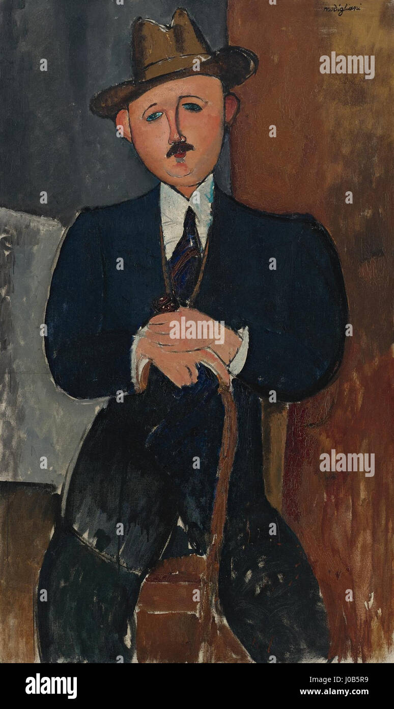Amedeo Modigliani’s *Homme assis* (Seated Man) from 1918 is a portrait ...