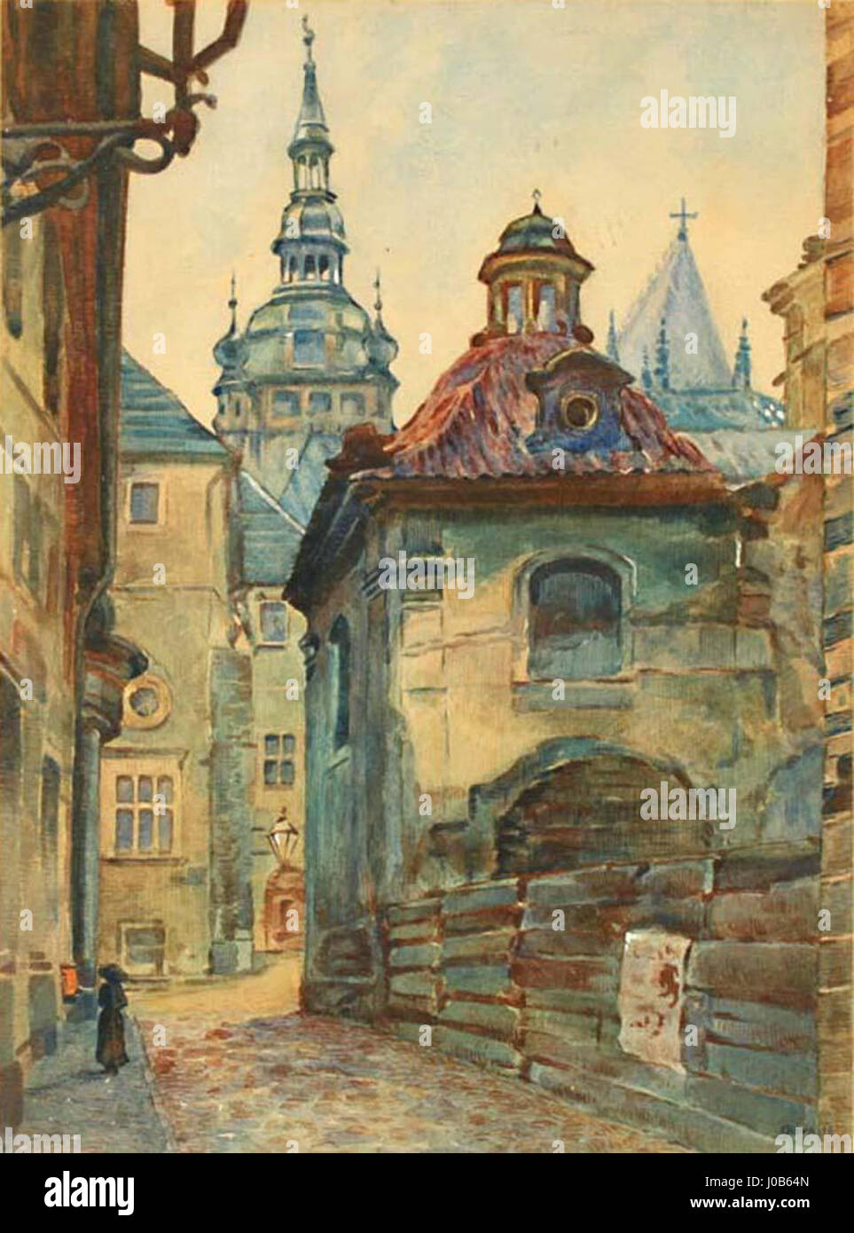 ‘Prazský kout’ by Viktor Oliva depicts a street corner in Prague ...