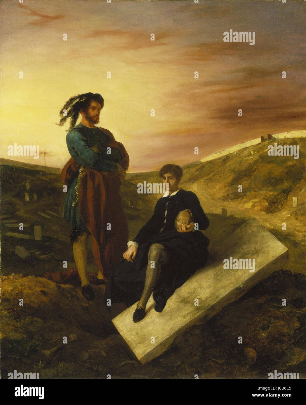 Eugène Delacroix’s 'Hamlet and Horatio in the Cemetery' (1835) portrays ...