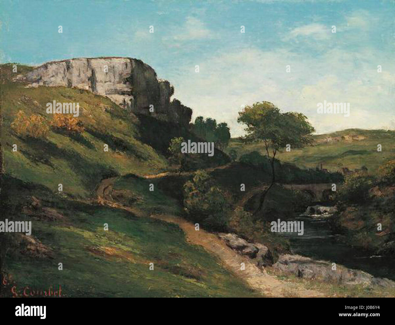 Gustave Courbet’s *Paysage près de Maizières* depicts a rural landscape ...