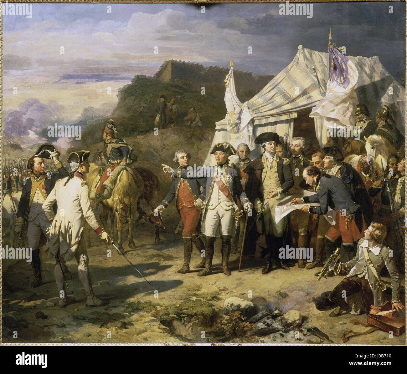 A historical depiction of the Siege of Yorktown, fought on October 17 ...