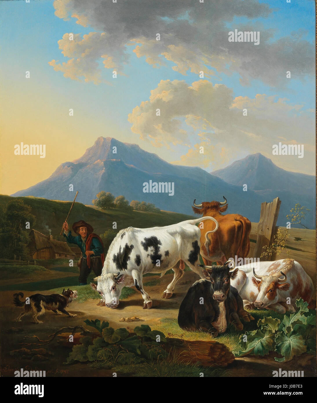 This 1836 painting by Johann Dallinger dJ Bauer depicts a rural scene ...