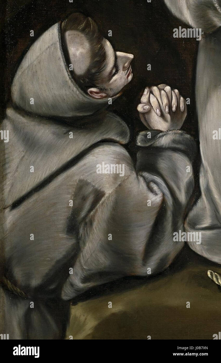This painting shows a detailed view of Saint Francis of Assisi and his ...