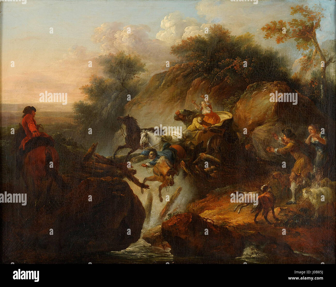 ‘Zusammenbrechende Brücke’ depicts a dramatic scene of a collapsing ...