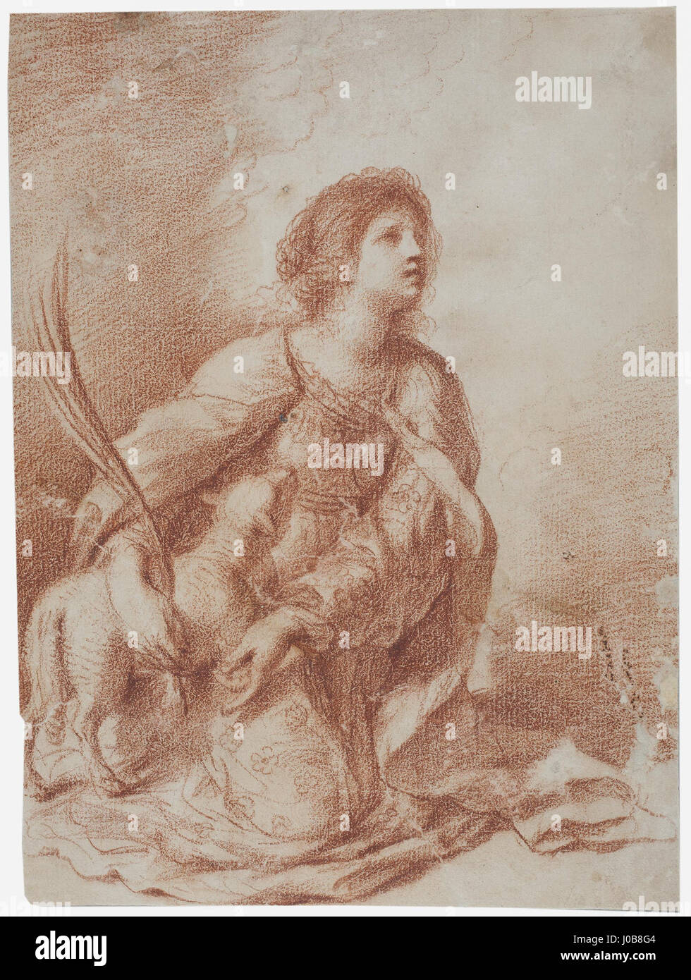 Santa Inês, painted by Italian Baroque artist Guercino, depicts Saint ...