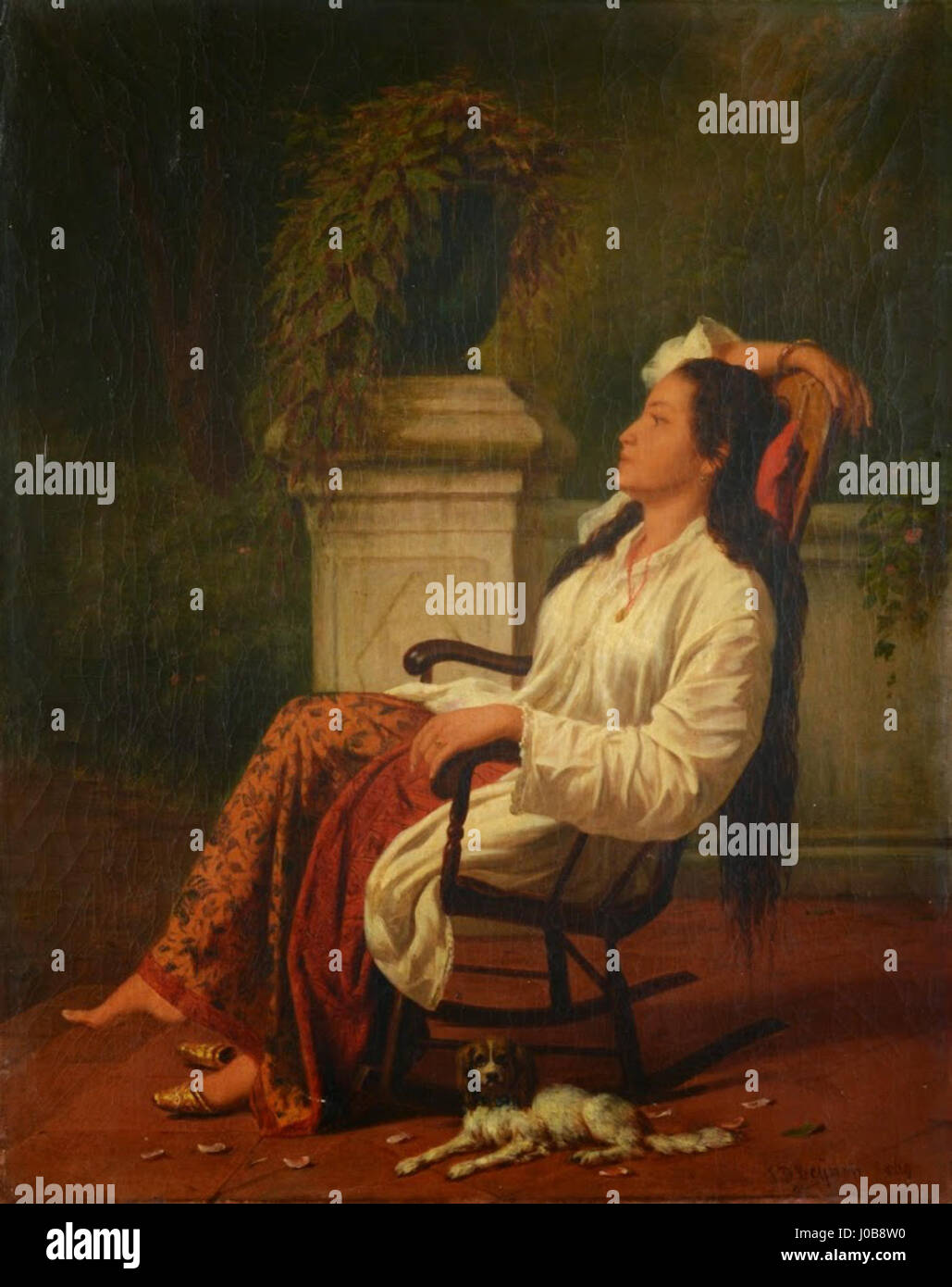 Jan Daniël Beynon's 'Day Dreaming' (1869) presents a contemplative ...