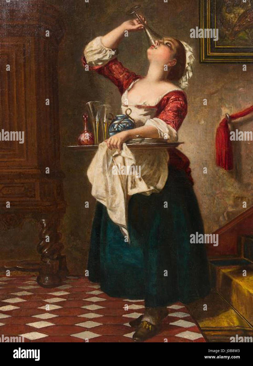 Ludwig Knaus's 19th-century painting 'The Mischievous Girl' portrays a ...