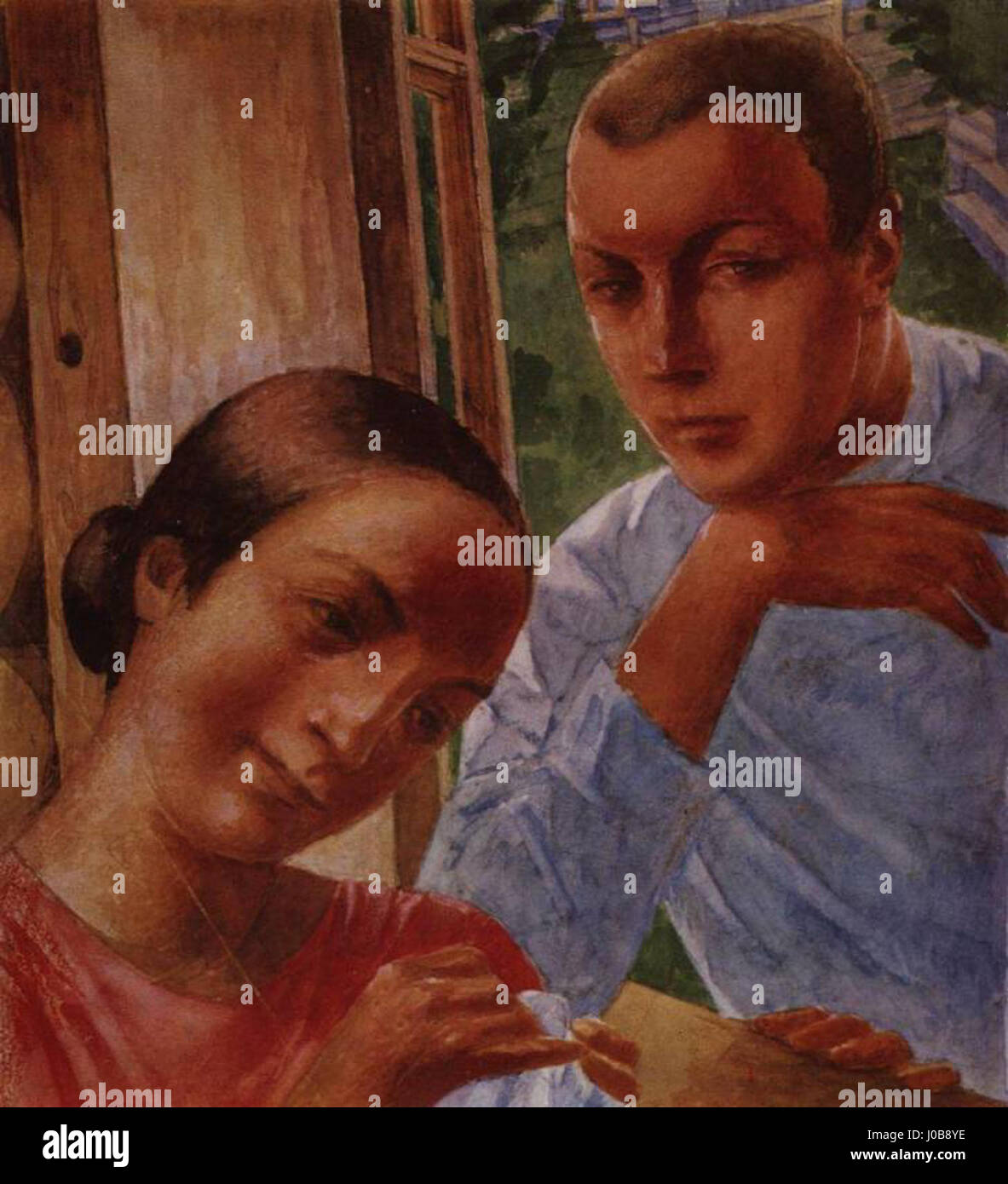 This 1929 painting by Dmitry Martynov depicts a rural scene in Russia ...