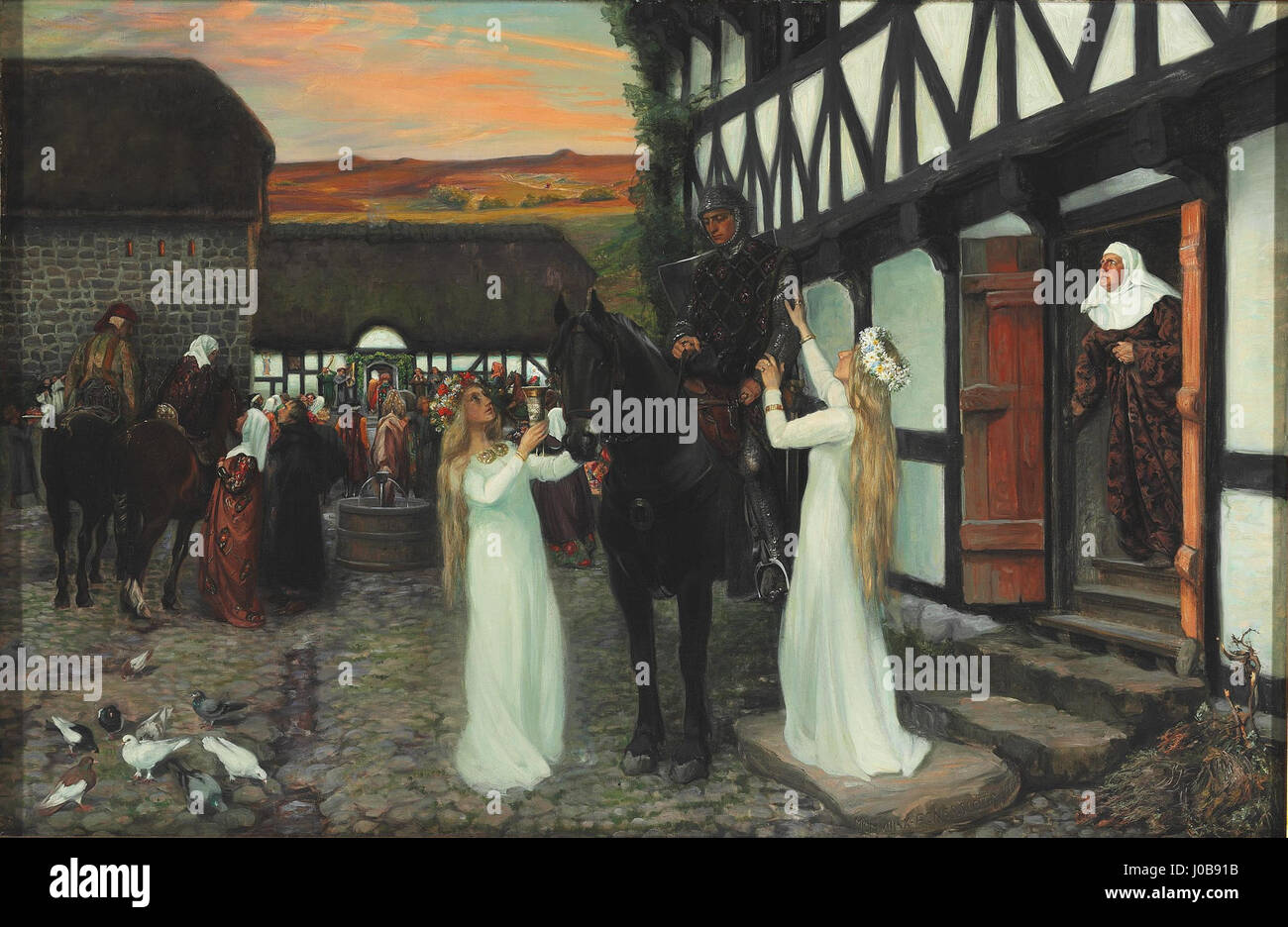'Slott-Møller-Wedding' is an artwork depicting a wedding scene by ...
