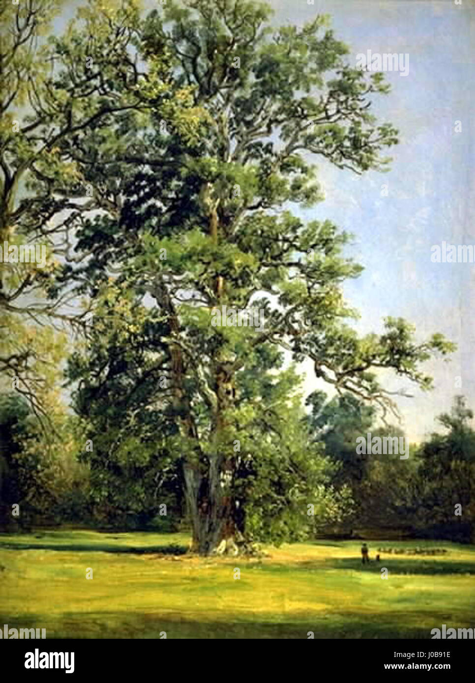 Johan Christian Claussen Dahl - Et eiketre. Utsikt over hagen ved ...