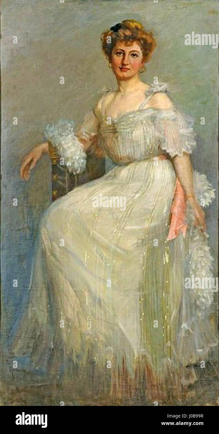Ambrozy Sabatowski's 1906 portrait 'Portret damy' captures the elegance ...