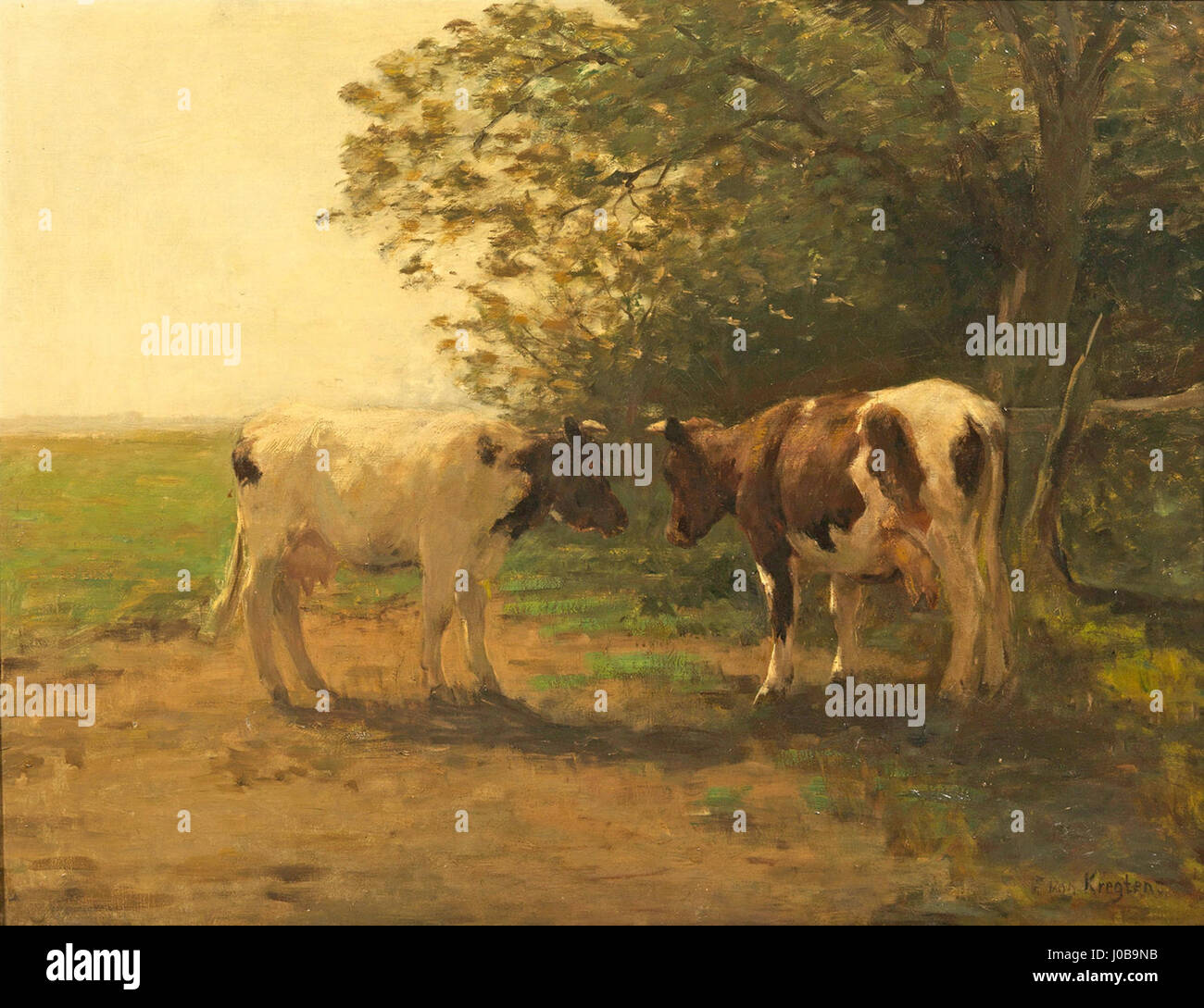 'Zwei Kühe auf einer Weide' (Two Cows in a Meadow) by Fedor van Kregten ...