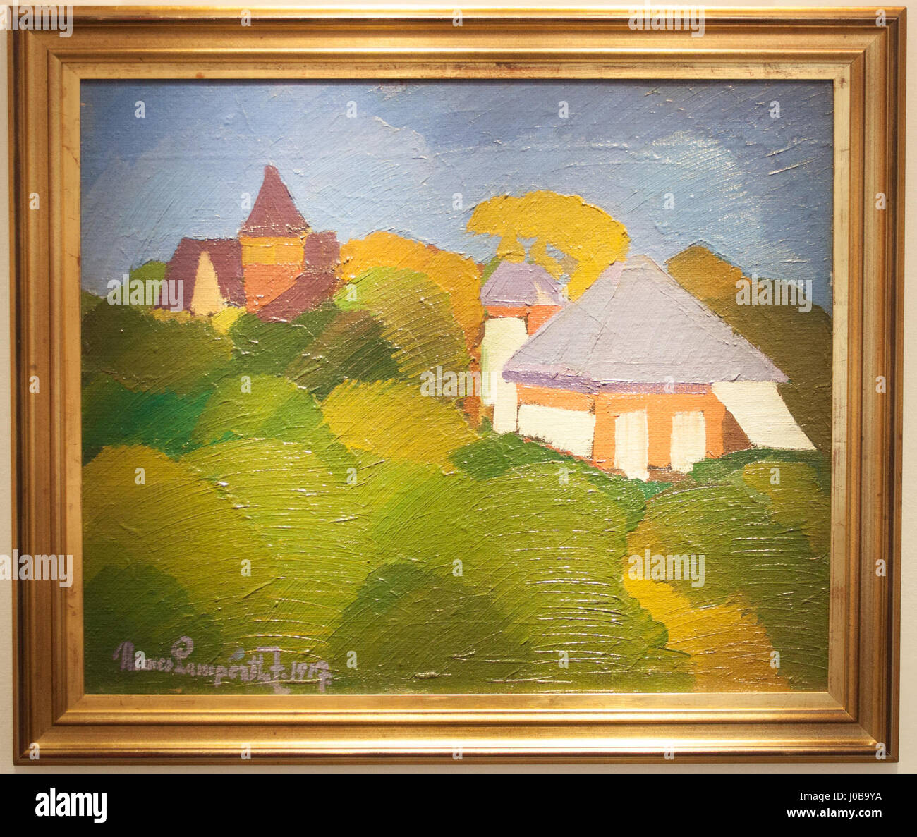 Nemes-Lampérth's 'Landscape' from 1917 portrays a serene rural scene ...
